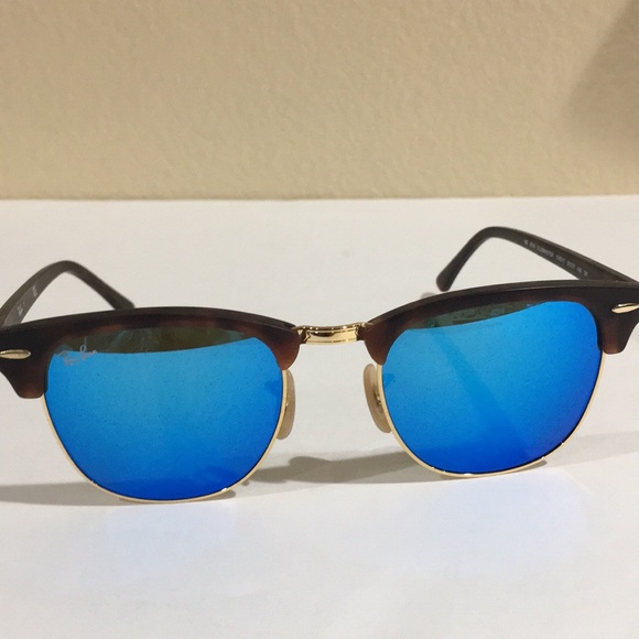 Ray-Ban | Accessories | Rayban Clubmaster Blue Flash Lens Sunglas ...